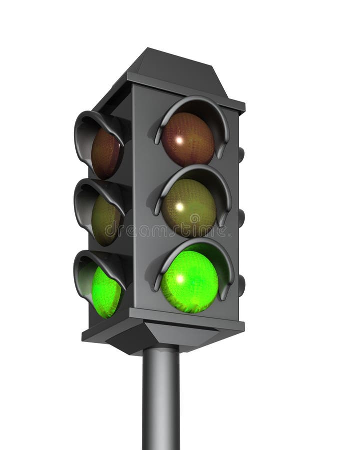 Sinal 3d Com Um Sinal Verde Ardente Ilustração Stock - Ilustração de ...