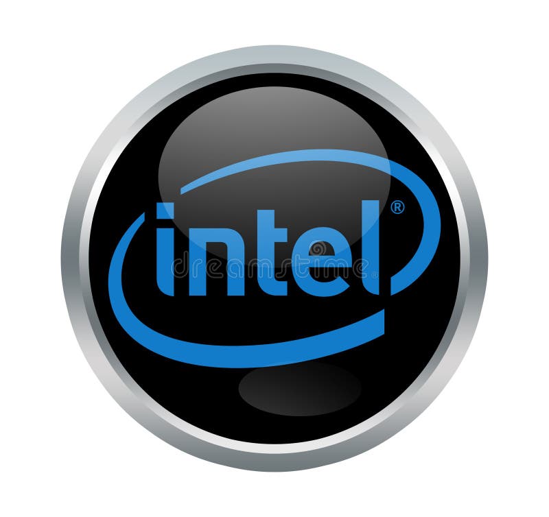 Logotipo De Intel Corporation Feito De Símbolos Hexadecimais No Tela De ...