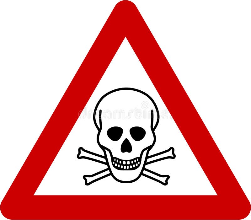 Sinal De Aviso De Perigo Mortal Ilustração Stock - Ilustração de ...