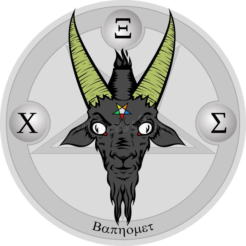 Sinal de Baphomet ilustração do vetor. Ilustração de paganismo - 69312841