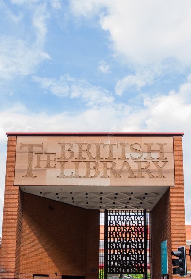 Sinal de British Library fotografia editorial. Imagem de maior - 76084237