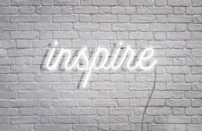 Sinal de neon `Inspire foto de stock. Imagem de sinais - 158899208