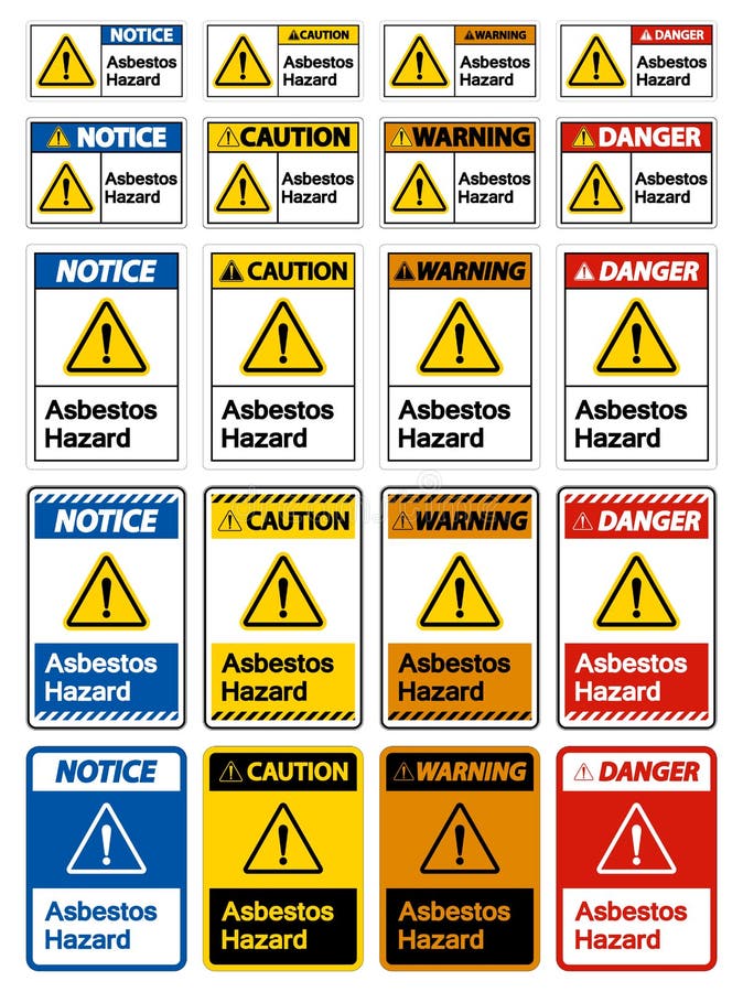Sinal De Perigo De Amianto No Fundo Branco Ilustração do Vetor ...