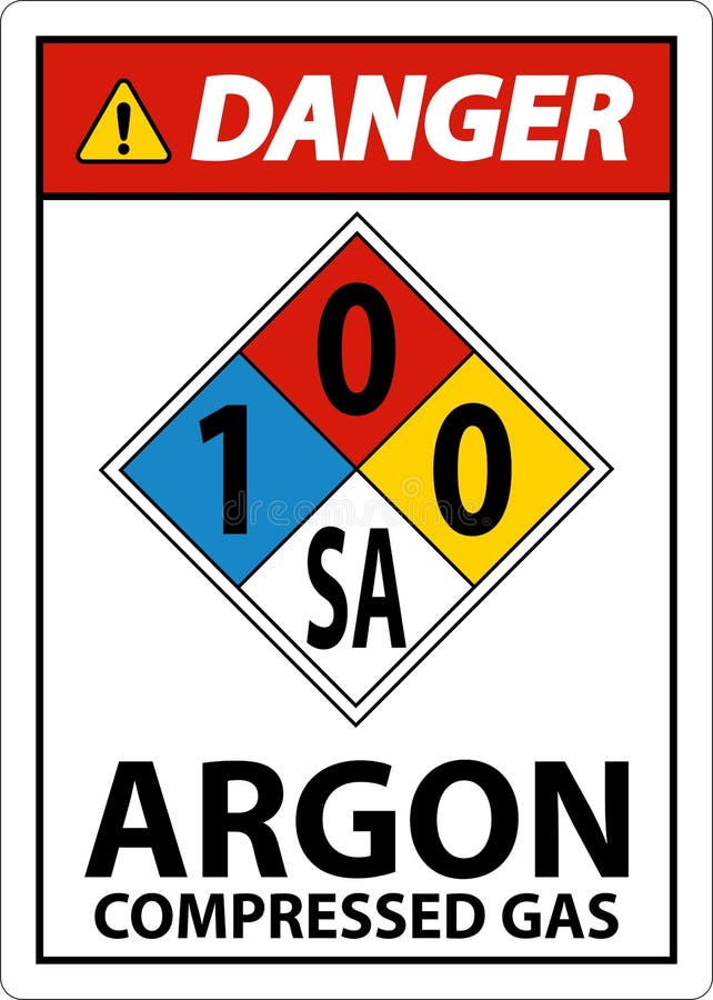Sinal De Perigo Da Nfpa Argon Gás Comprimido 100sa Ilustração do Vetor ...