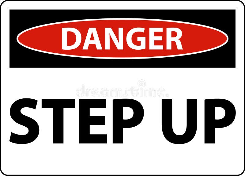 Sinal De Subida De Perigo Em Fundo Branco Ilustração do Vetor ...