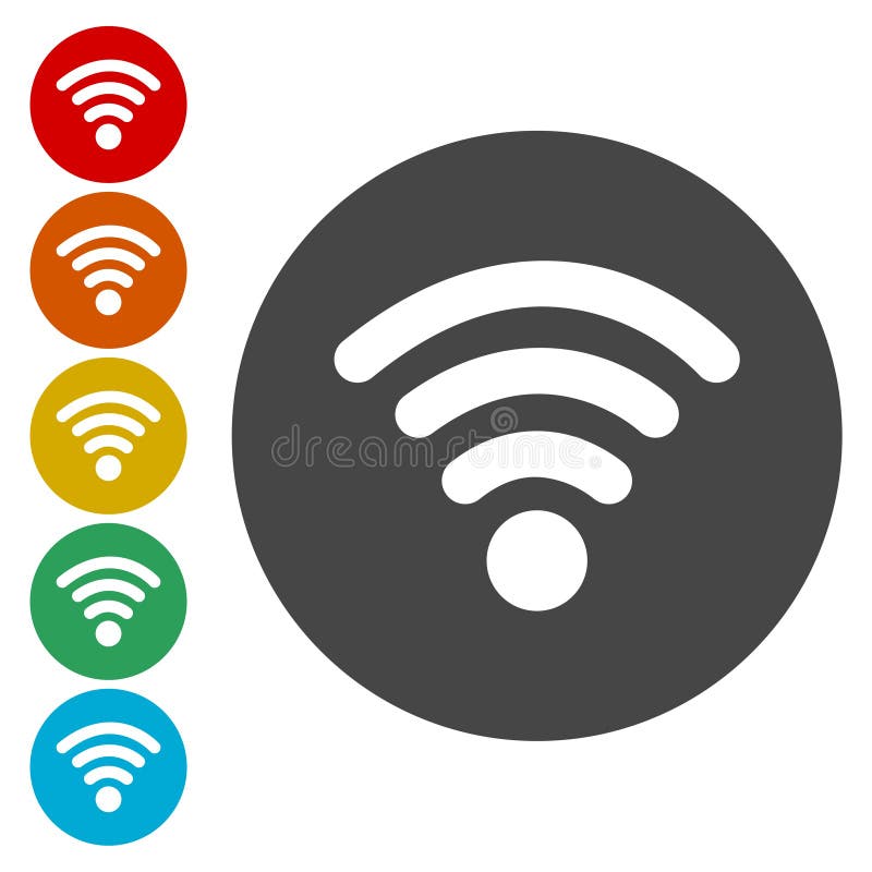 Sinal De Wifi Símbolo De Wi-Fi Ícone Da Rede Wireless Ilustração do ...