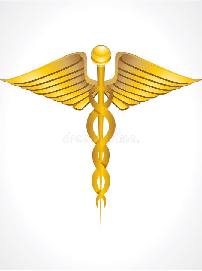 Símbolo Médico Do Caduceus Dourado Ilustração Stock - Ilustração de ...