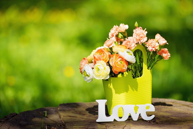 Sinal E Flores Do Amor Fora Imagem de Stock - Imagem de beleza, buquê ...