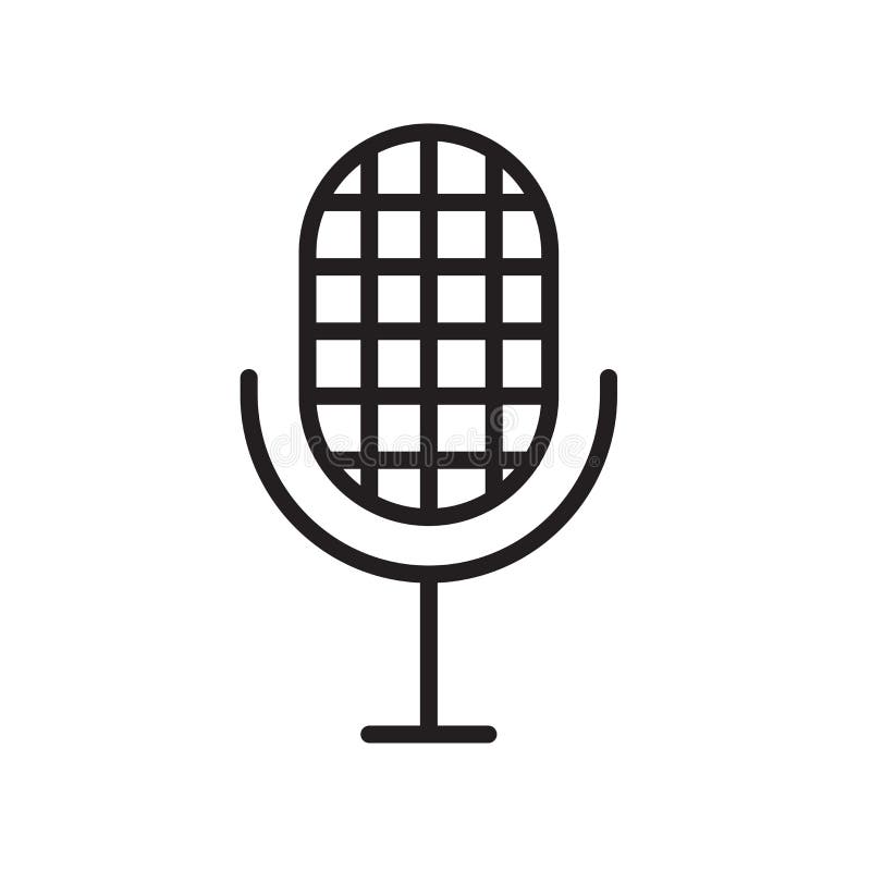 Sinal E Símbolo Do Vetor Do ícone Do Microfone Isolados No Fundo Branco ...