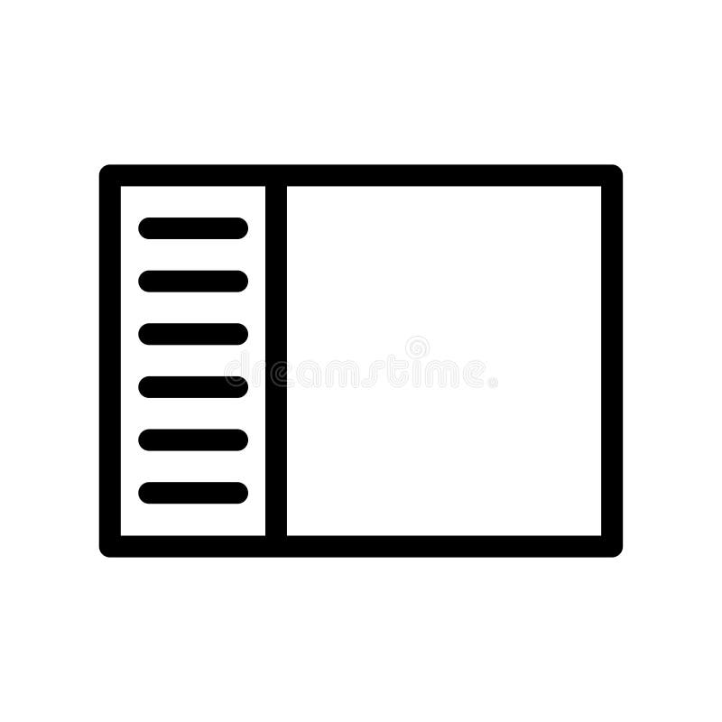 Sinal E Símbolo Do Vetor Do ícone Do Sidebar Isolados No Fundo Branco ...