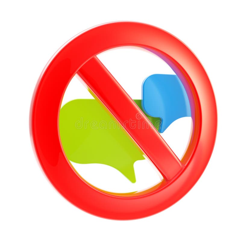 Sinal Proibido Conversação Da Conversa Ilustração Stock - Ilustração de ...
