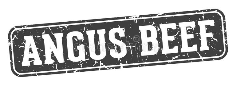 Sinal Retangular De Angus Beef. Selo De Carne Angus Ilustração do Vetor ...