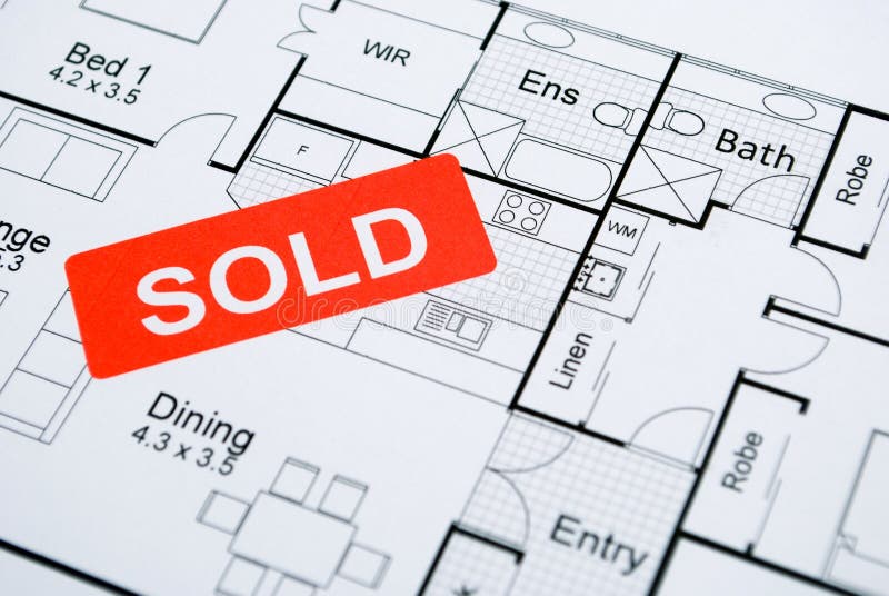 Um Sinal Vendido Sobre Fundo Preto. Foto de Stock - Imagem de vendido ...