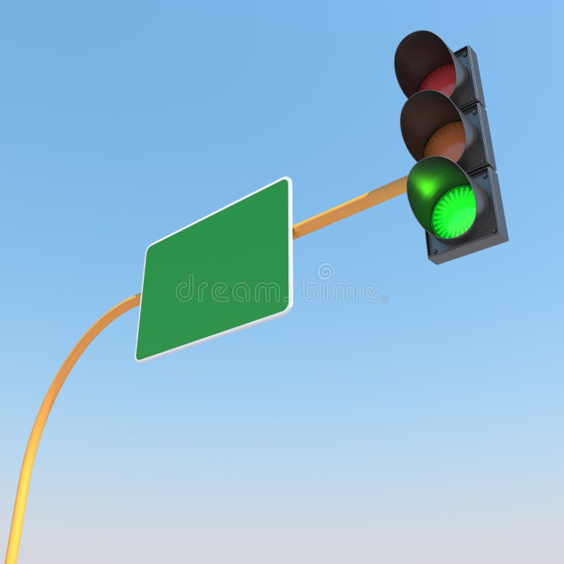 Sinal Verde No Fundo Isolado Ilustração Stock - Ilustração de controle ...