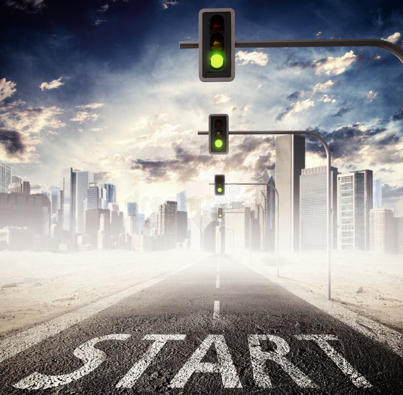 Sinal verde foto de stock. Imagem de reto, cuidado, perspectiva - 61075094