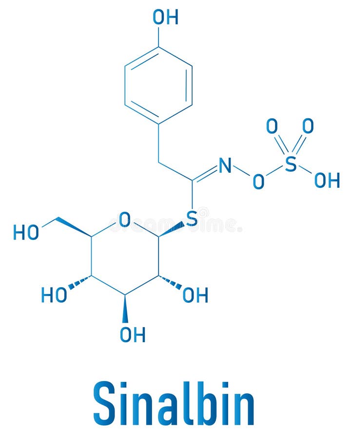 Sinalbin Glucosinolate Molecule. Skeletal Formula. Chemical Structure ...