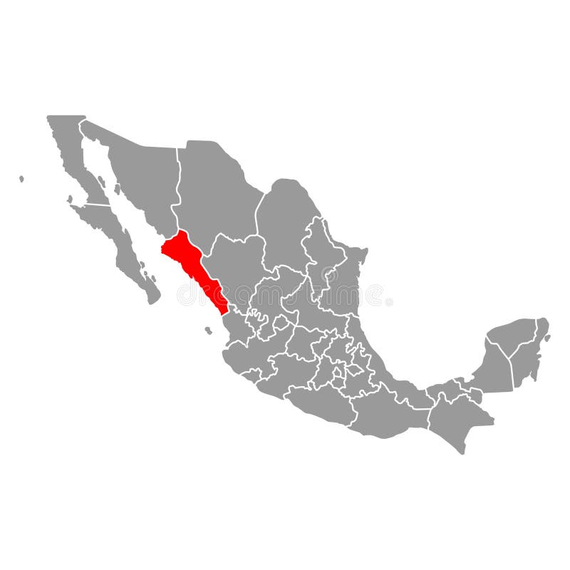 Sinaloa of Mexico Map Shape, Travel Web Concept Icon Vector ...