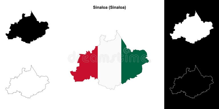 Sinaloa outline map stock illustration. Illustration of outline - 379944808