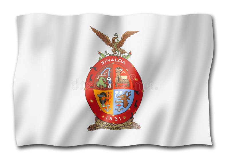 Sinaloa state flag, Mexico stock illustration. Illustration of mexican ...