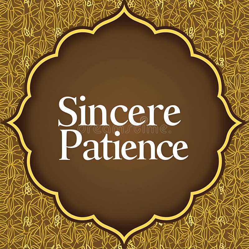 Sincere Patience Brown Gold Floral Design Stock Illustration ...