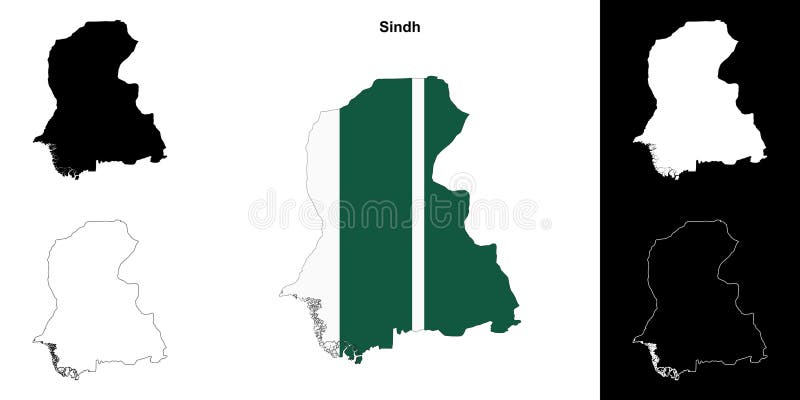 Sindh outline map stock illustration. Illustration of infographics ...