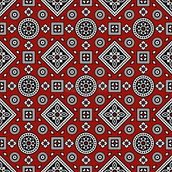 Sindhi Ajrak Pattern stock vector. Illustration of element - 38813003