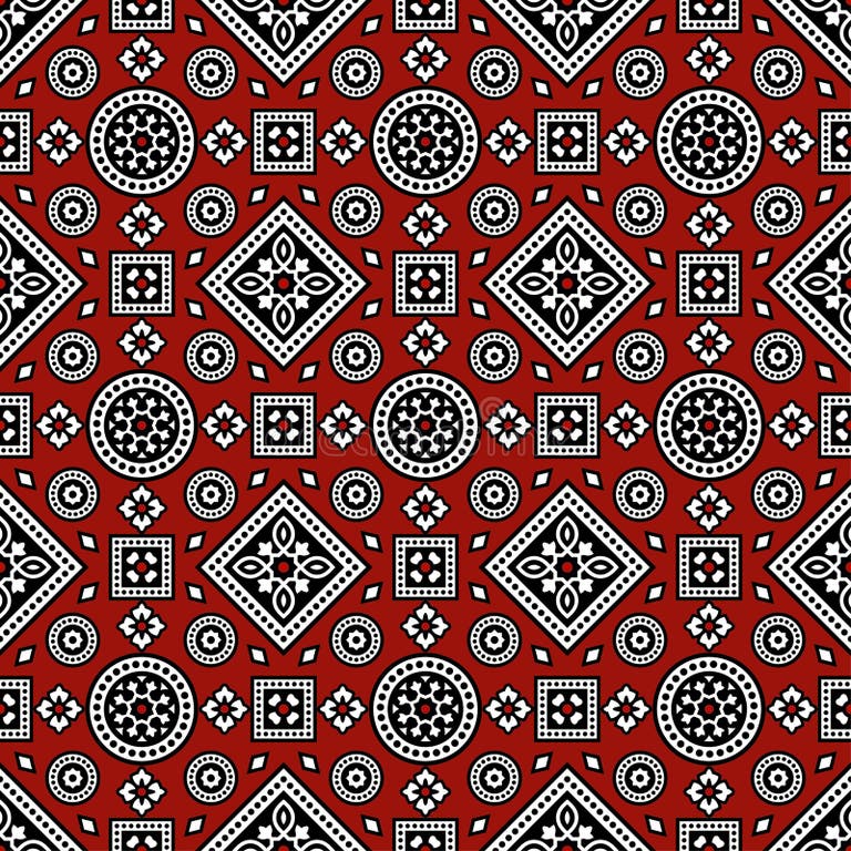 Sindhi Ajrak Pattern stock vector. Illustration of element - 38813003