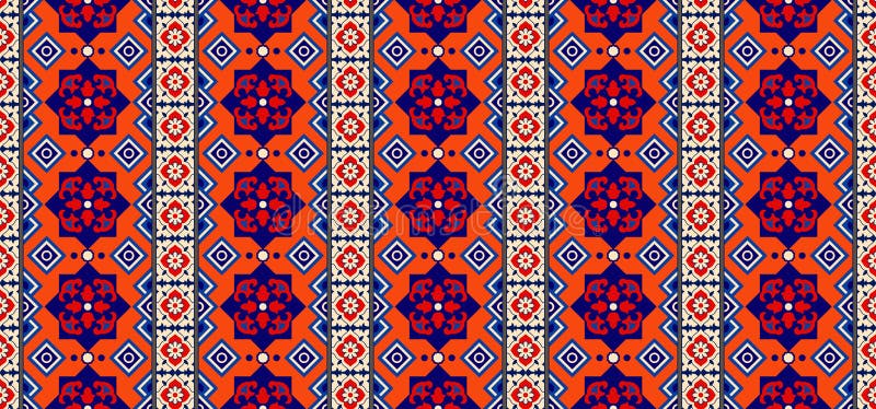 Sindhi Colourful Red Ajrak Pattern, Vector Illustration. Sindhi Red ...