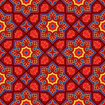 Sindhi Traditional Pattern Background, Red & Blue Wallpaper Stock ...