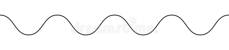 Sine Wave, Black and White Sinusoidal Line Sinusoid - Vector Seamless ...