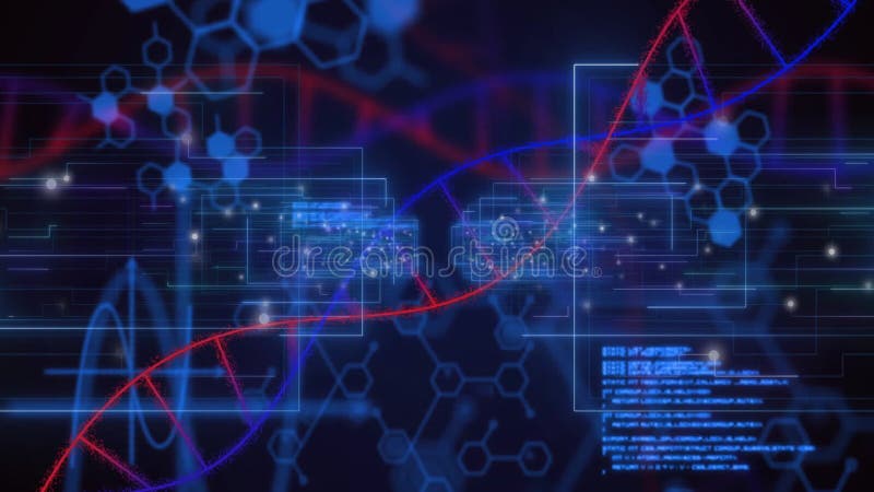 On Sine Wave Entering Frame Red and Blue Curves Weaving Code Panels ...
