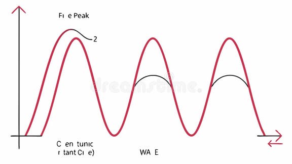Sine Wave Graph with Peaks and Valleys for Data Analysis Illustration ...