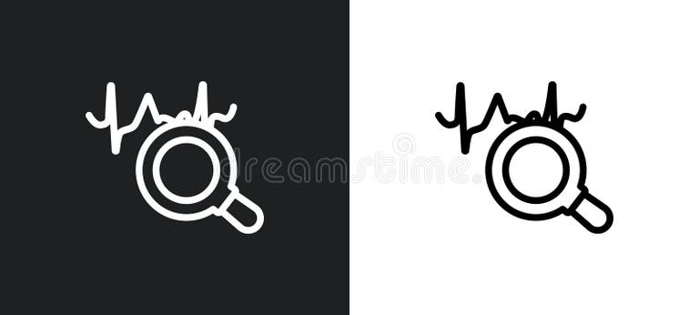 Sine Waves Analysis Outline Icon in White and Black Colors. Sine Waves ...