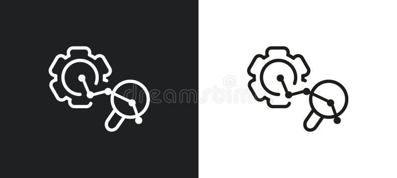 Sine Waves Analysis Outline Icon in White and Black Colors. Sine Waves ...