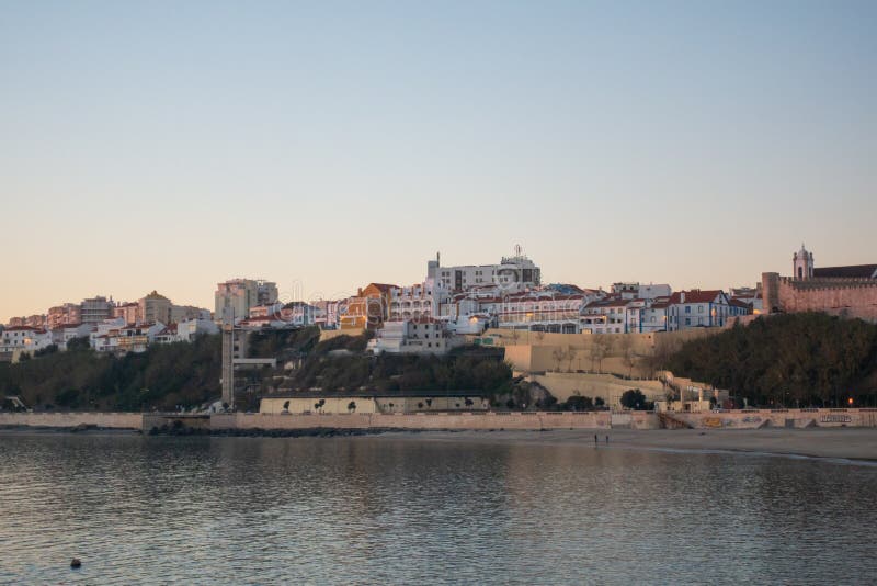 Sines Beach at Sunset in Portugal Stock Photo - Image of panorama ...