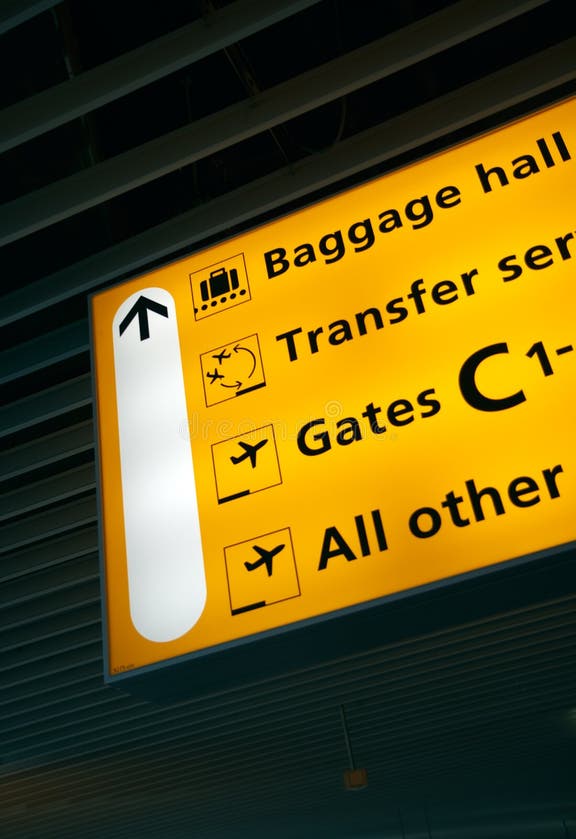 Sing board at airport 2 stock image. Image of interior - 13234343