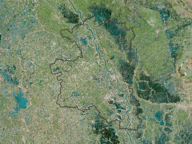 Sing Buri, Thailand. High-res Satellite. No Legend Stock Illustration ...