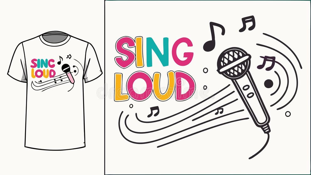 Sing Loud Microphone Design, Music and Vocal Performance Vector Design Generative AI Stock ...