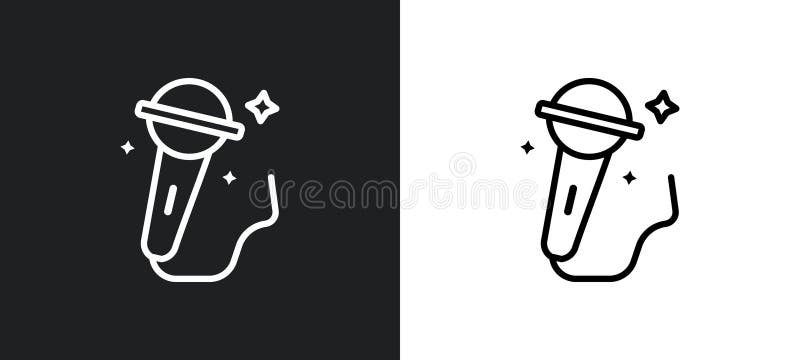 Sing Outline Icon in White and Black Colors. Sing Flat Vector Icon from ...