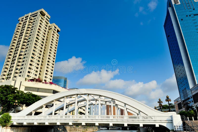 SINGAPORE-the Anderson Bridge Stock Image - Image of landmark, city ...