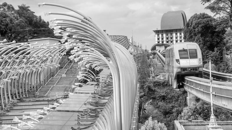 Singapore - August 19, 2023: Sentosa Express Monorail Train Connecting ...