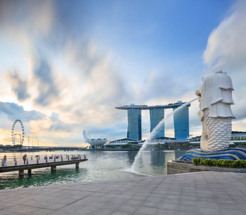 Singapore Central Quay. Modern City at Sunrise Editorial Stock Photo ...