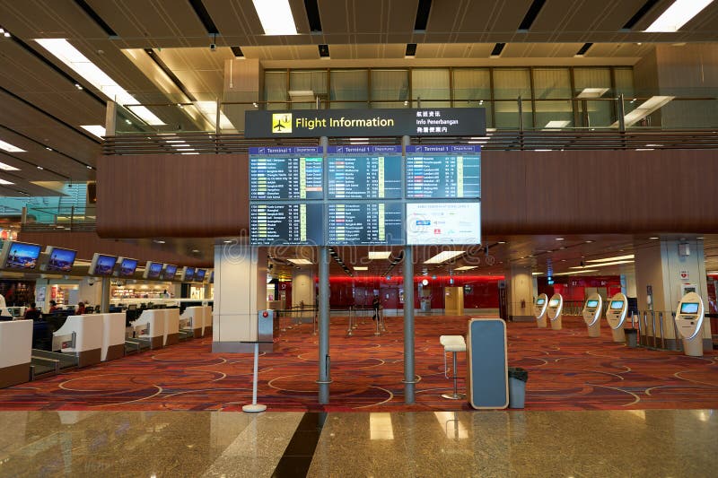 Singapore Changi Airport Terminal 1 Editorial Stock Image - Image of ...