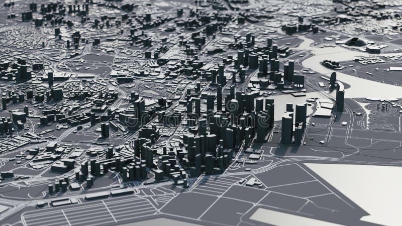 Singapore 3d map. stock illustration. Illustration of river - 194477896