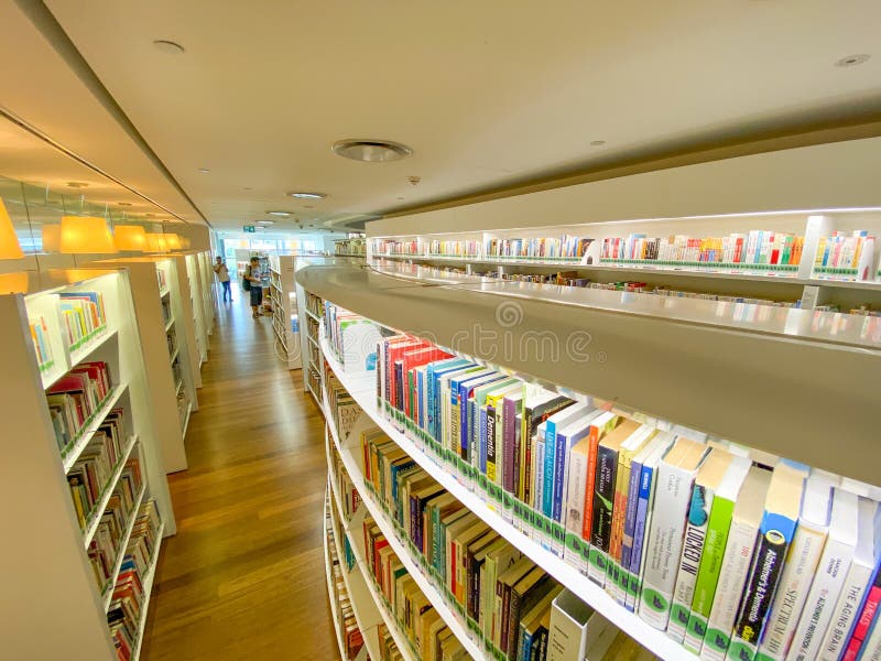 Singapore - December 31, 2019: Modern Interior of the Library Orchard ...