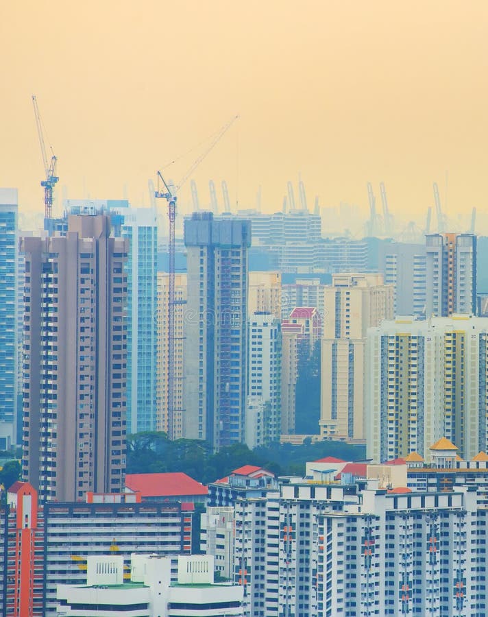 Singapore Development in Progress Stock Photo - Image of cranes ...