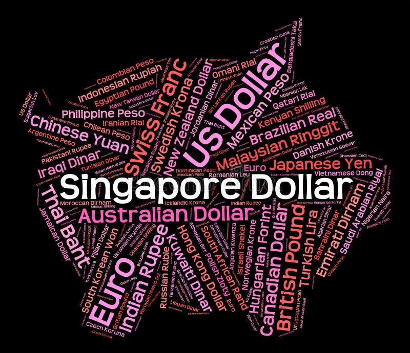 SGD Singapore Dollar Currency Symbol. Black Illustration Isolated on a ...