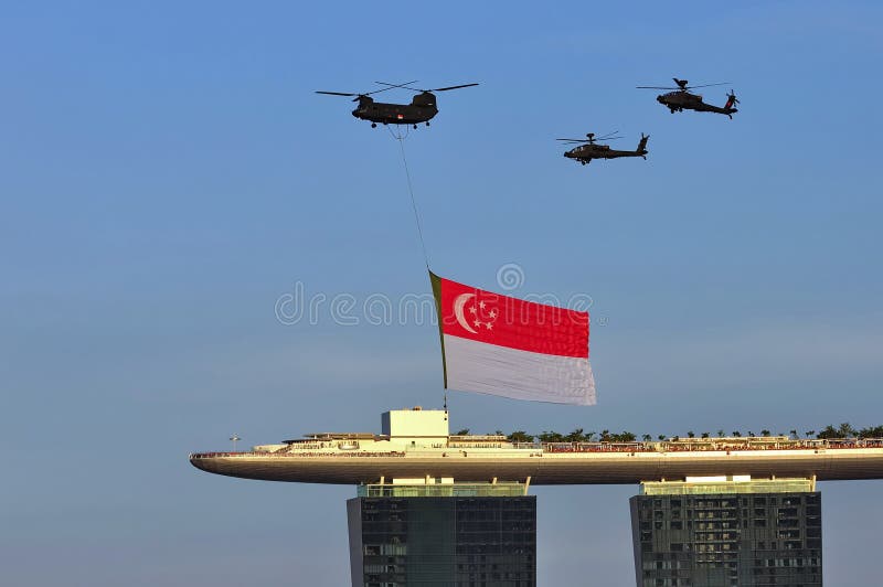 Singapore Flag Fly Past during NDP 2010 Editorial Photo - Image of flag ...
