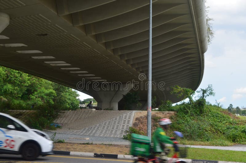 Singapore flyover Bridge stock image. Image of flyover - 263384303