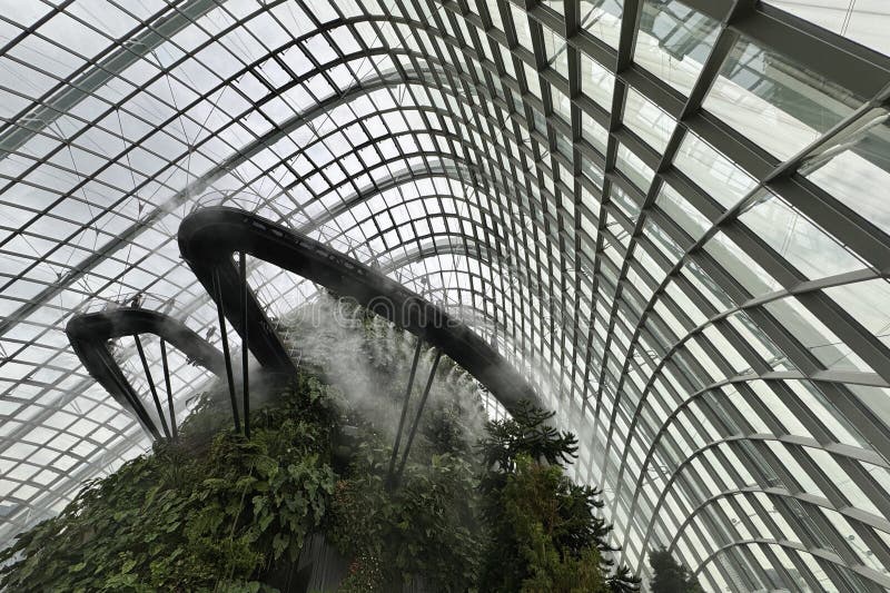 The Glass Dome Overlooking Cloud Forest in the Gardens by the Bay in ...